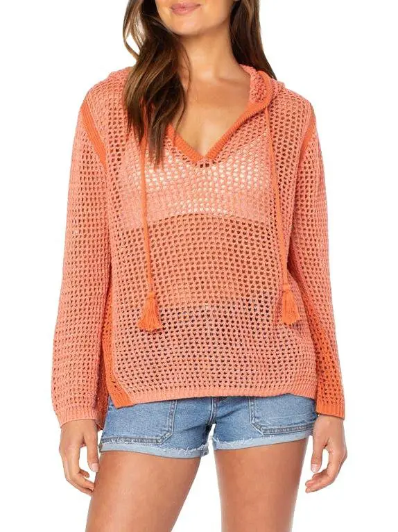 Roxy Open Stitch Hooded Tunic - Lantana