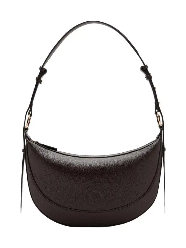 Mango Oval Faux Shoulder Bag - Chocolate