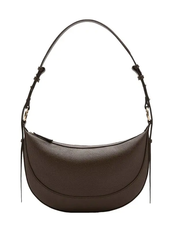 Mango Oval Faux Shoulder Bag - Khaki