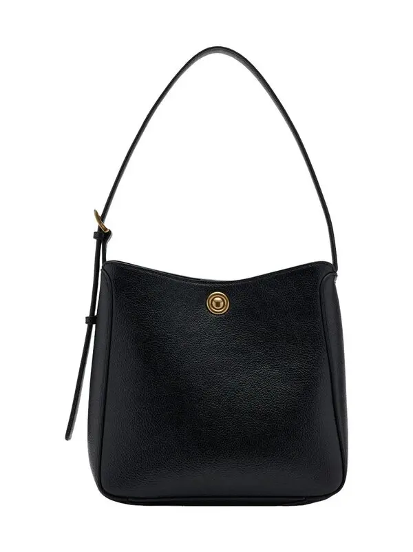 Mango Medium Faux Leather Bucket Bag - Black