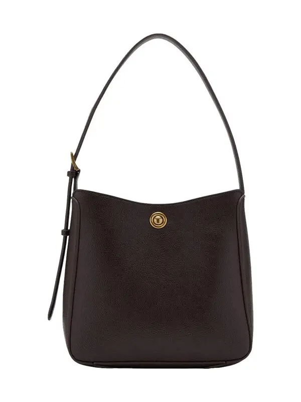 Mango Medium Faux Leather Bucket Bag - Chocolate