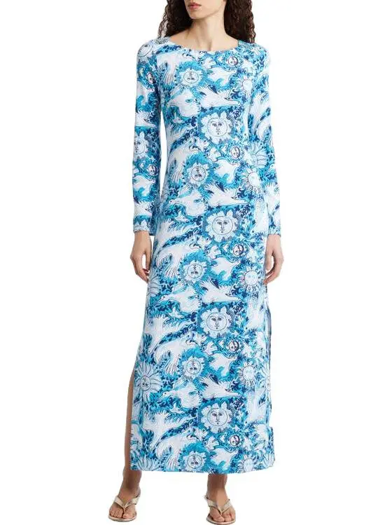 LILLY PULITZER® Breena Seagull Print Maxi Dress - Bellevue Blue Lilly Gulls
