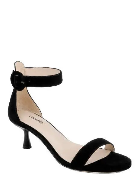 L'Agence Andelle Ii Ankle Strap Sandal - Black Suede