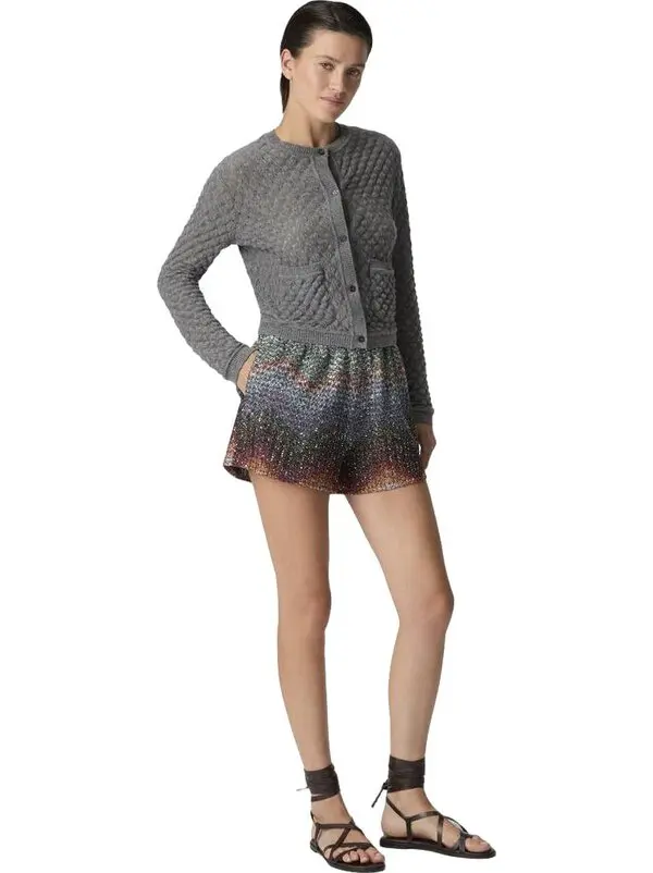 Missoni Cashmere Cardigan With Lace Motif - Grey