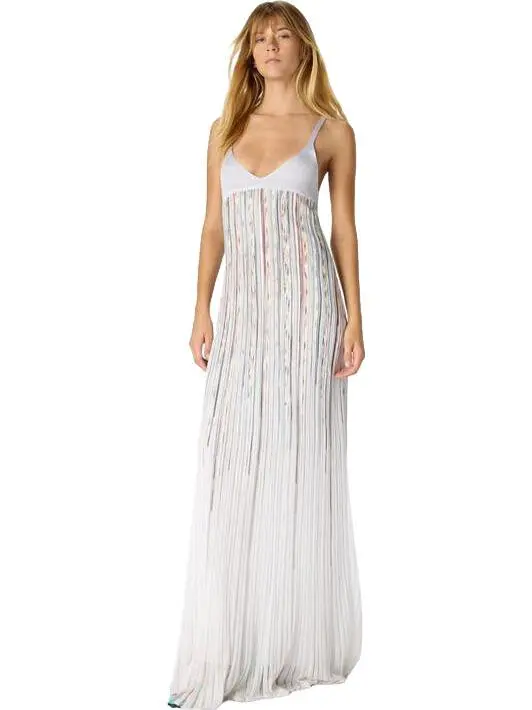 Missoni Sleeveless Maxi Dress In Space-dye Ribbed Knit - Multicoloured