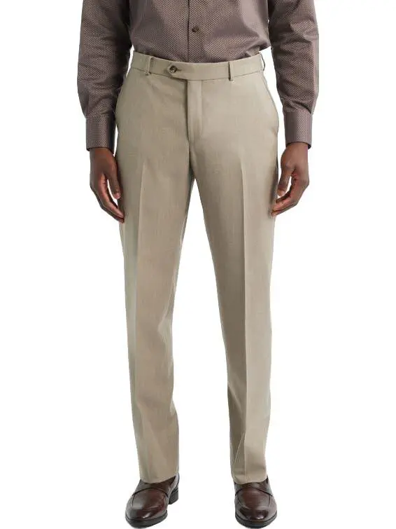 Berle Wool And Cashmere Flannel Dress Pants - Dark Tan
