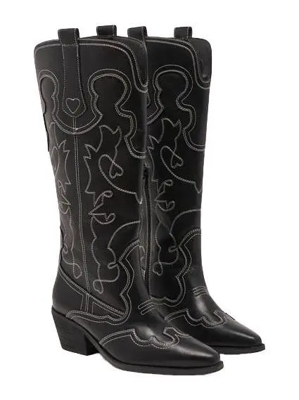 THERAPY AUSTRALIA Malvin Western Boot - Black Smooth Pu
