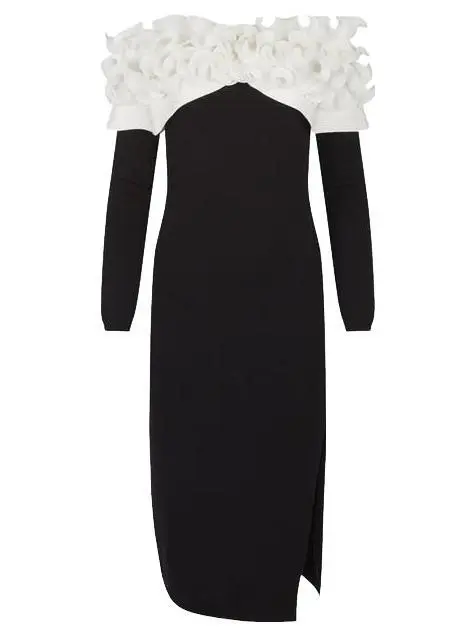Anne Fontaine Andalouse Knit Midi Dress - Black/white