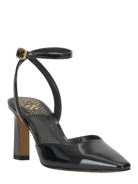 Vince Camuto Galees Ankle Strap Pump - Black Patent