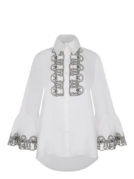 Anne Fontaine Doja Embroidered Shirt - White