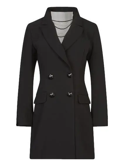 Anne Fontaine Double-breasted Blazer With Pearl Detail - Black