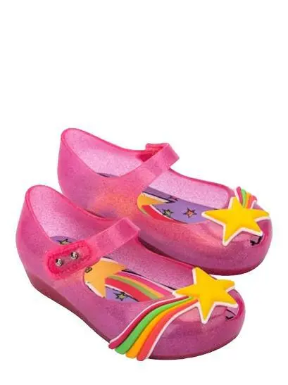 Melissa Ultragirl Colors Mary Jane Flat - Glitter Pink/yellow