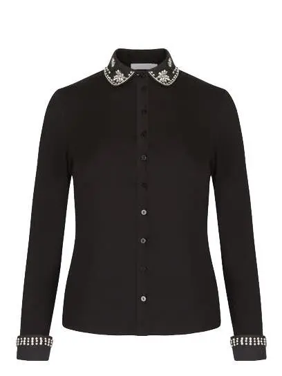 Anne Fontaine Gabriella Crystal-embellished Shirt - Black