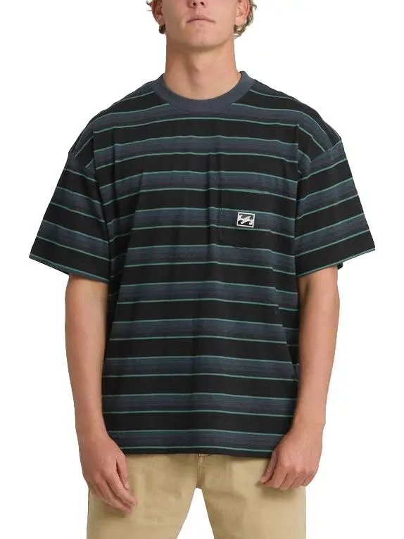 BILLABONG Baxter Oversize Stripe Pocket T-shirt - Black