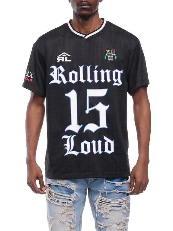 ROLLING LOUD Victory Short Sleeve Soccer Jersey - Black