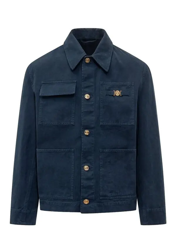 Versace Utility Jacket With Pockets - Blue