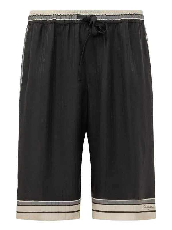 Dolce & Gabbana Relaxed Fit Silk Shorts - Black
