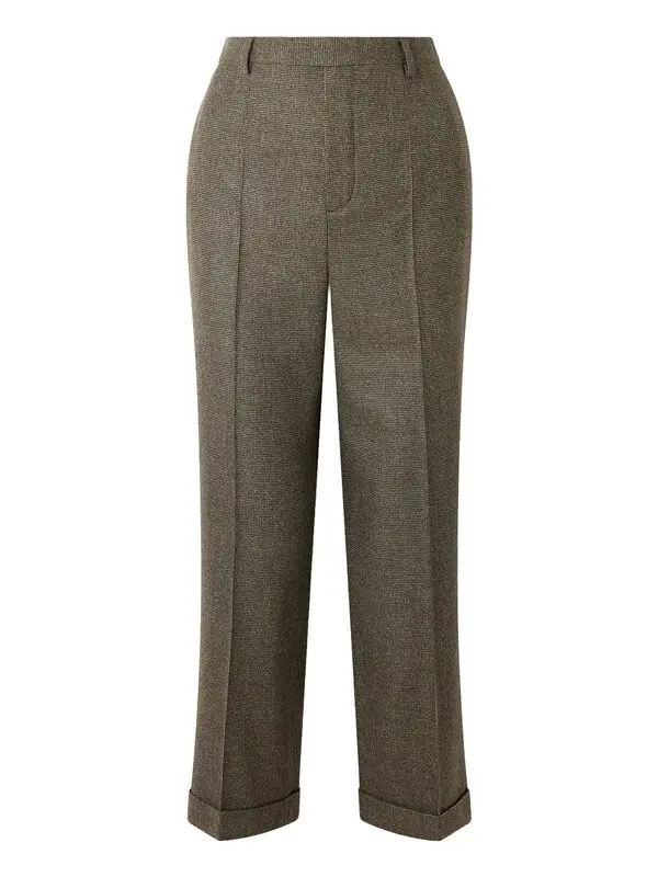 Loro Piana Louis Cropped Wool And Cashmere-blend Pants - Brown