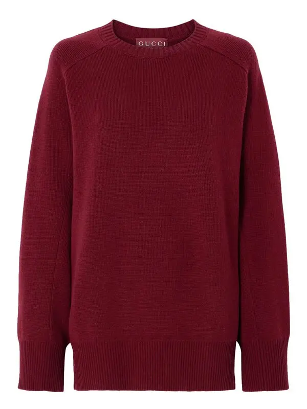 Gucci Embroidered Wool And Cashmere-blend Sweater - Red