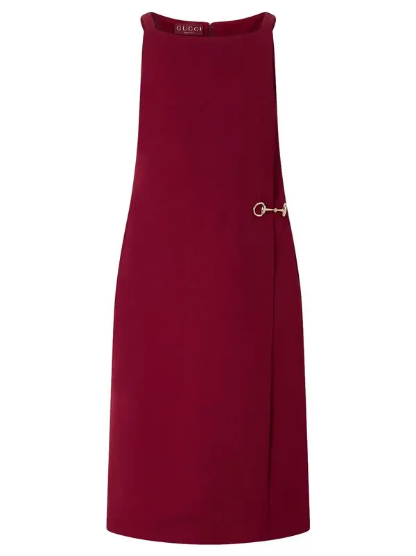 Gucci Horsebit-embellished Crepe Midi Dress - Red