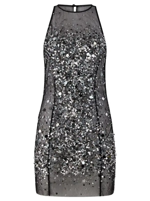 Attico Tulle Mini Dress - Silver