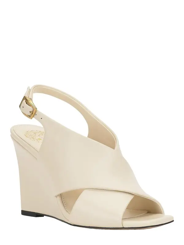 Vince Camuto Ameira Slingback Wedge Sandal - Creamy White