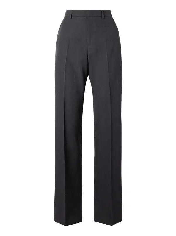 Gucci Striped Wool Straight-leg Pants - Gray