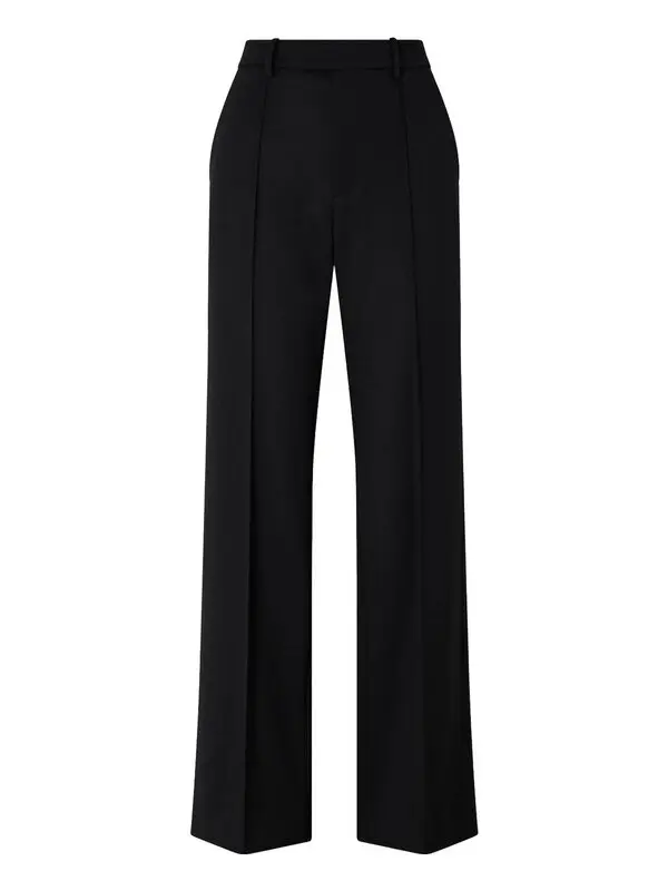 NILI LOTAN Etoile Wool-twill Straight-leg Pants - Black