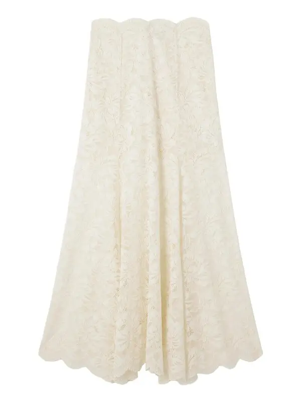 Rabanne Scalloped Lace Maxi Skirt - Neutrals