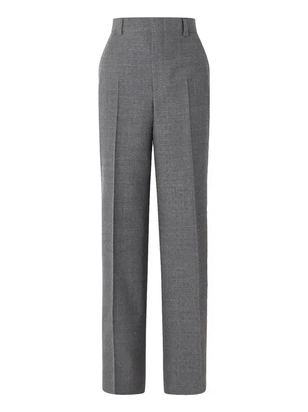 Gucci Wool-crepe Straight-leg Pants - Gray