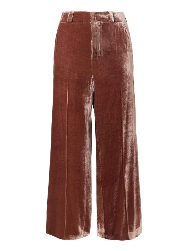 La DoubleJ Good Butt Velvet Flared Pants - Brown