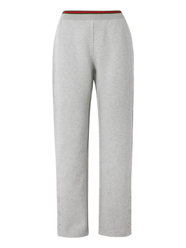 Gucci Cotton-blend Jersey Track Pants - Gray