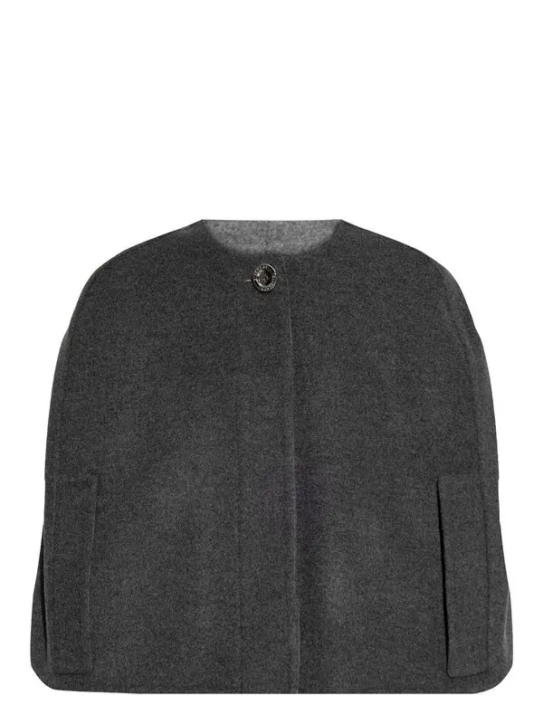 Givenchy Short Wool Poncho - Grey