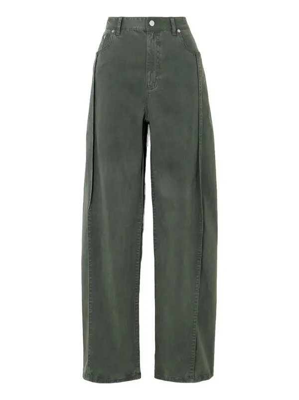 Tibi Stretch-twill Wide-leg Pants - Gray