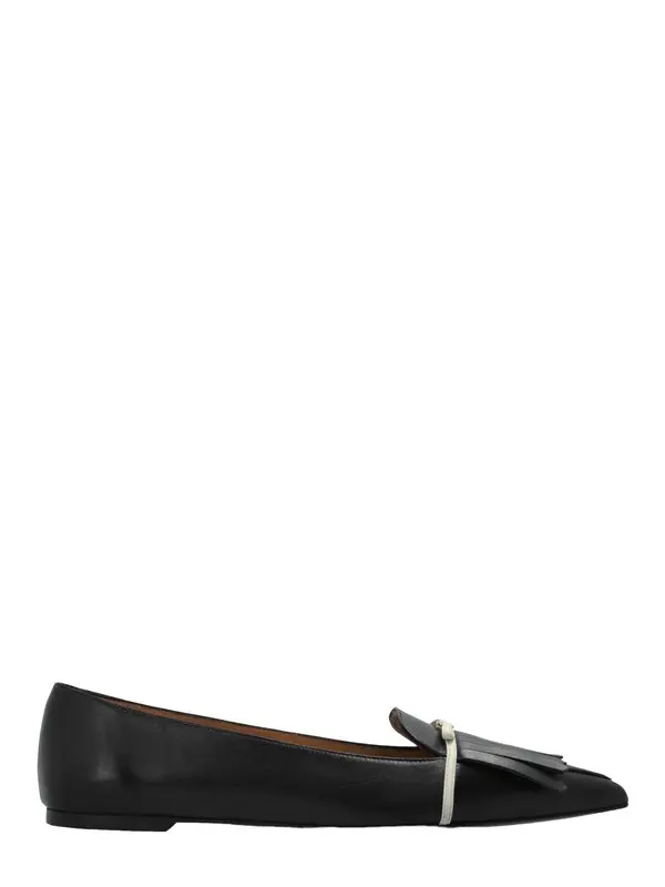 FERRAGAMO Leather Ballerina Flats - Black
