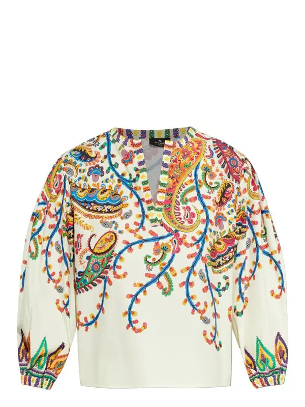 Etro Paisley-patterned Top - Cream