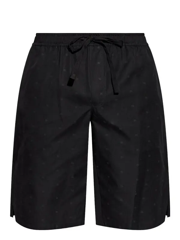 Dolce & Gabbana Cotton Shorts With Monogram - Black