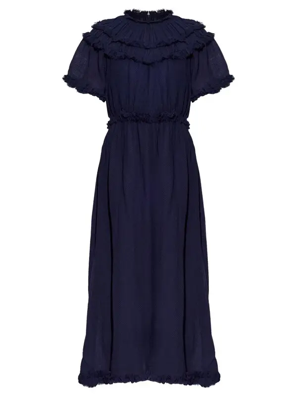 Ulla Johnson Ayan Midi Dress - Navy Blue