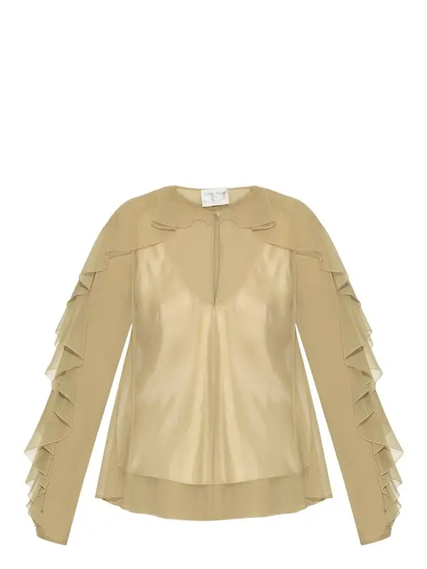 FORTE_FORTE Two-piece Ruffle Top - Beige