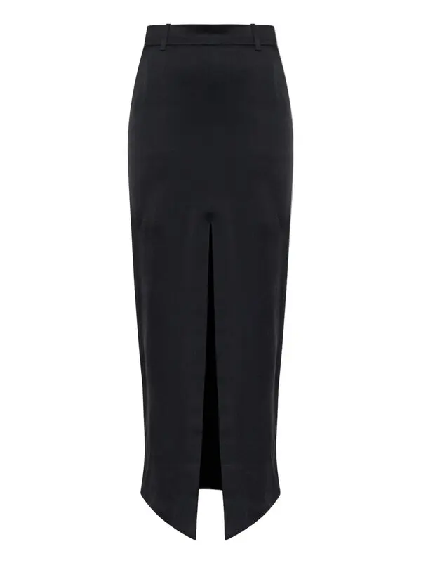 TOM FORD Maxi Satin Skirt With Slit - Black