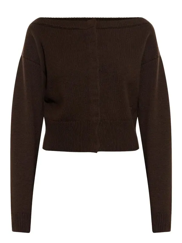 TOM FORD Cashmere Cardigan With Embroidered Logo - Brown
