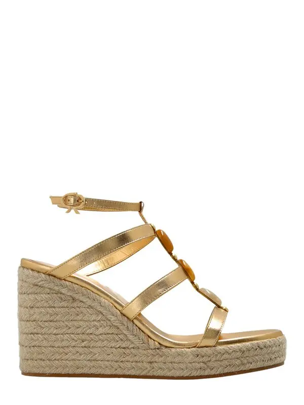 GIANVITO ROSSI Wedge Sandal - Gold