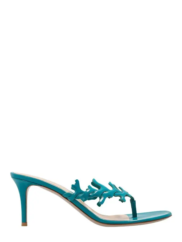GIANVITO ROSSI Heeled Thong Mules - Green