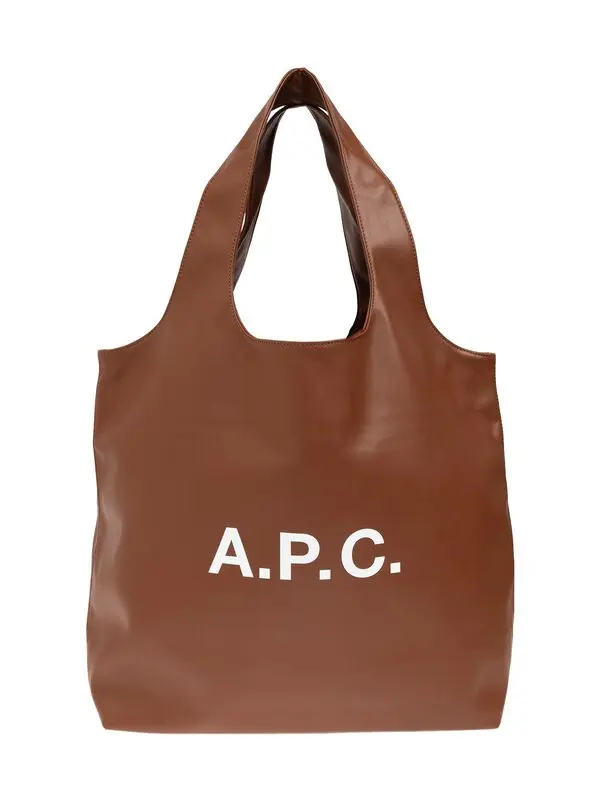 A.p.c. Shopper Bag With Logo - Brown