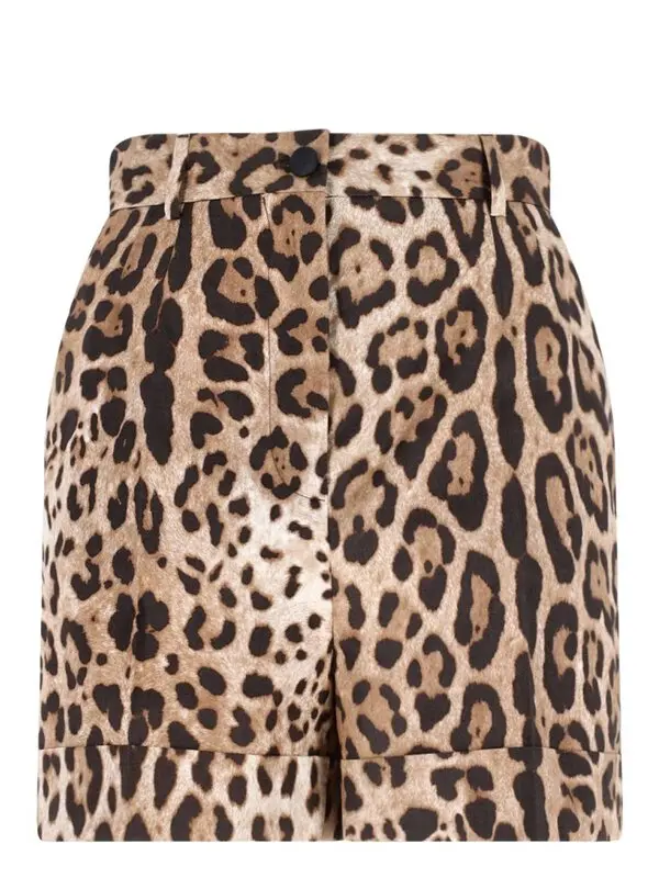 Dolce & Gabbana Animal Print Shorts - Brown