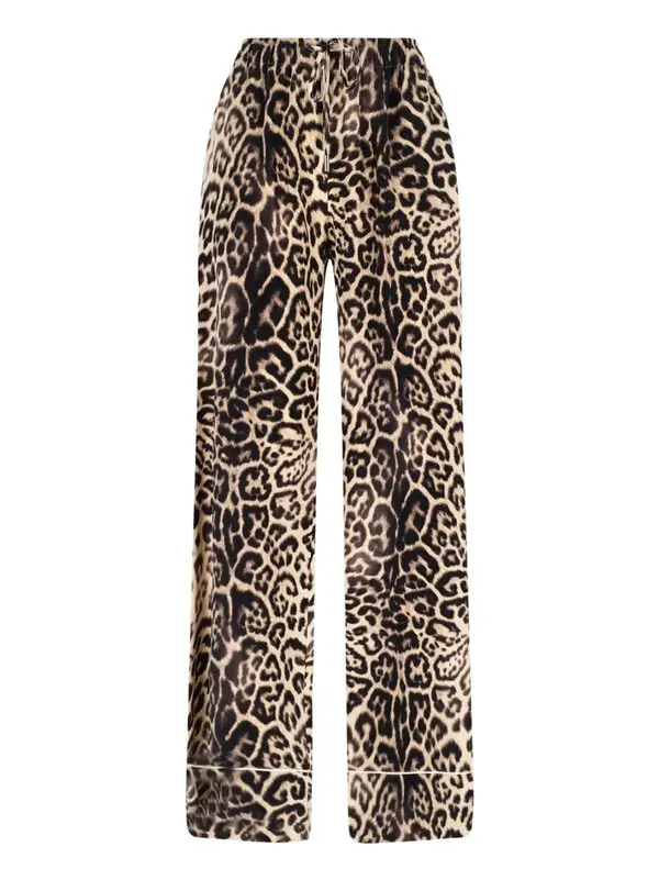 Ermanno Scervino Animal Print Pajama Pants - Brown