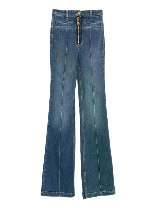 Elisabetta Franchi Zip-detail Bootcut Denim Jeans - Blue
