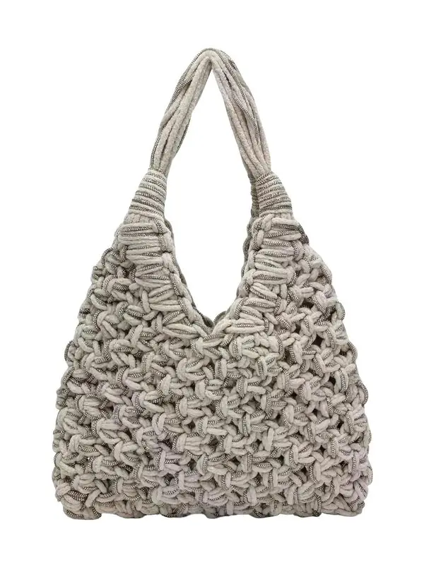 HIBOURAMA Vannifique Crystal-embellished Tote Bag - Neutrals
