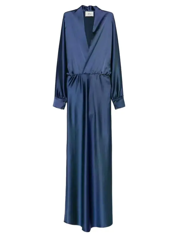 ATU BODY COUTURE V-neck Long-sleeve Gown - Blue