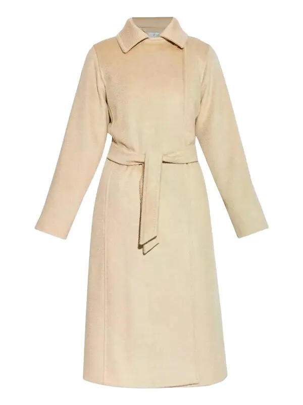 Max Mara Long-sleeve Belted Coat - Neutrals
